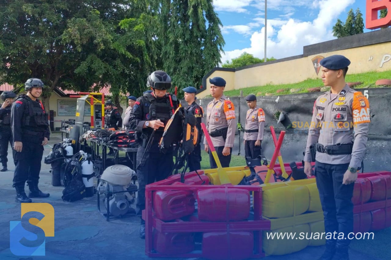 Batalyon B Pelopor Satuan Brimob Polda Sulsel Gelar Apel Kesiapsiagaan Bencana Jelang Libur ...